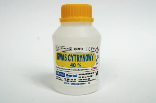 Kwas cytrynowy 40% 200ml Chemidental - Preparaty stom. i retrakcja ...